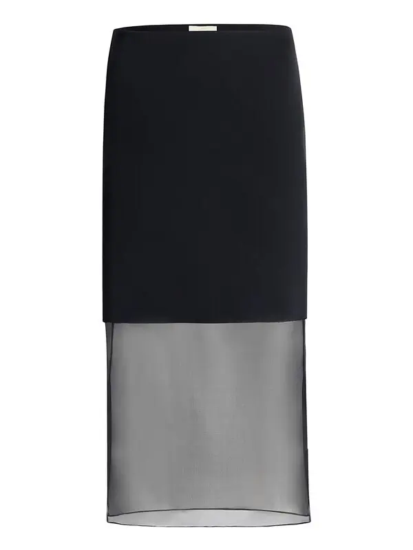 Khaite Sybil Column Skirt - Black