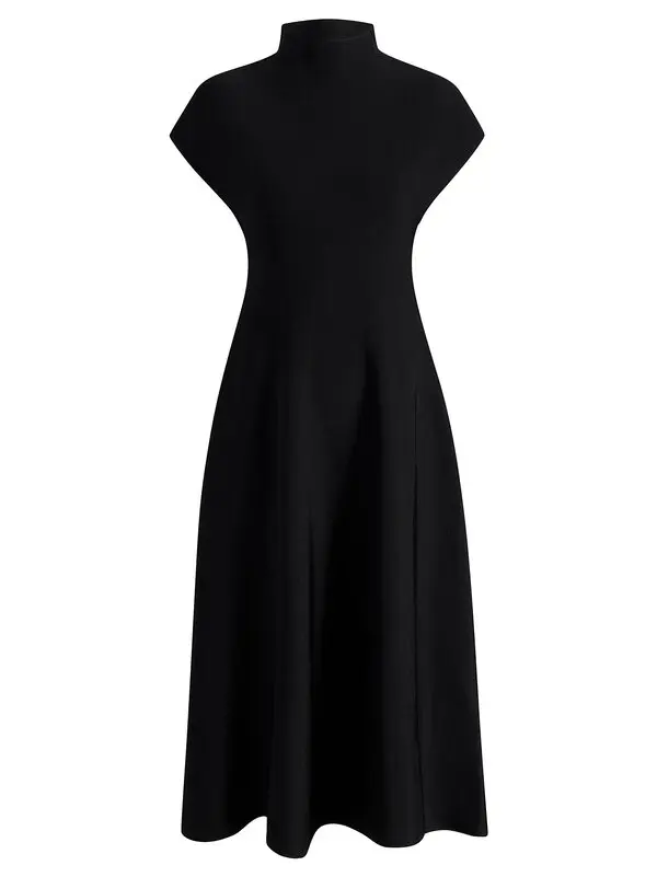 Khaite Lyra Knit Midi Dress - Black