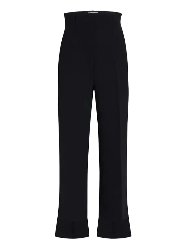 Khaite Rae Pant In Wool Silk - Black
