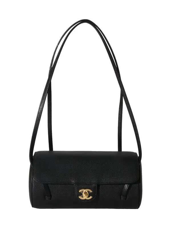 Chanel 26p Grained Calfskin Bowling Bag - Black
