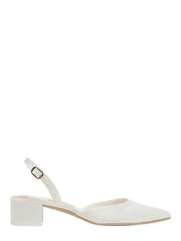 DOLCEVITA Carel Slingback Mules - True White Satin
