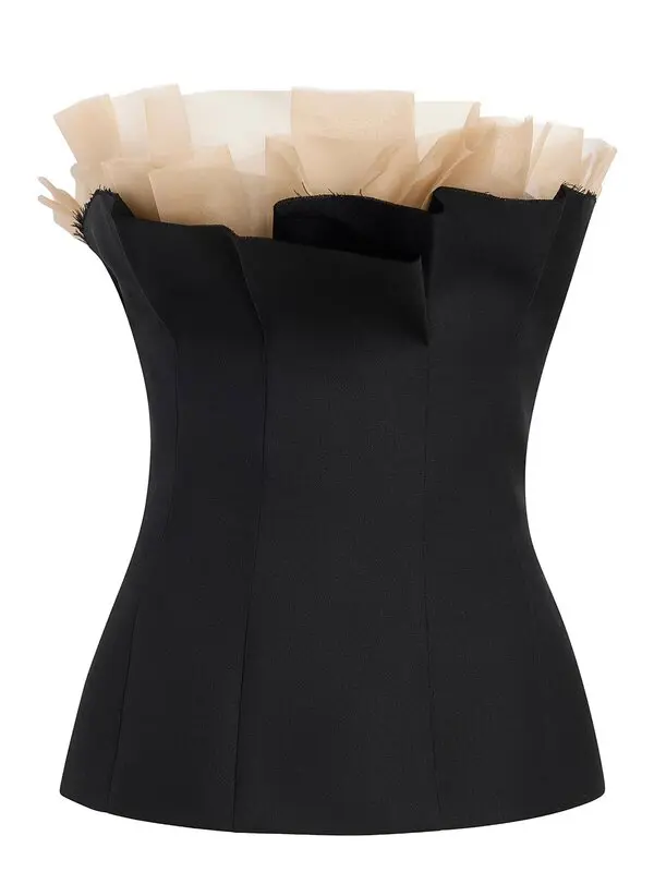 Khaite Sal Bustier Top - Black