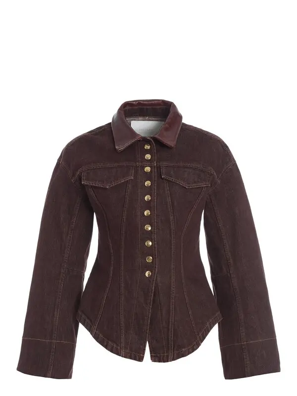 RÙADH The Lennox Denim Jacket - Burgundy
