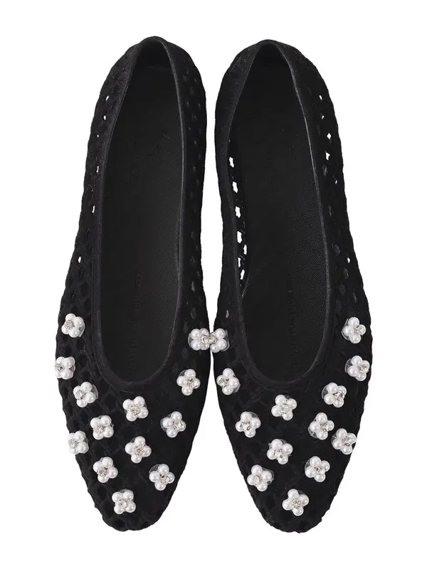 HEAVENLY JELLY Lustre Embellished Jelly Flats - Black