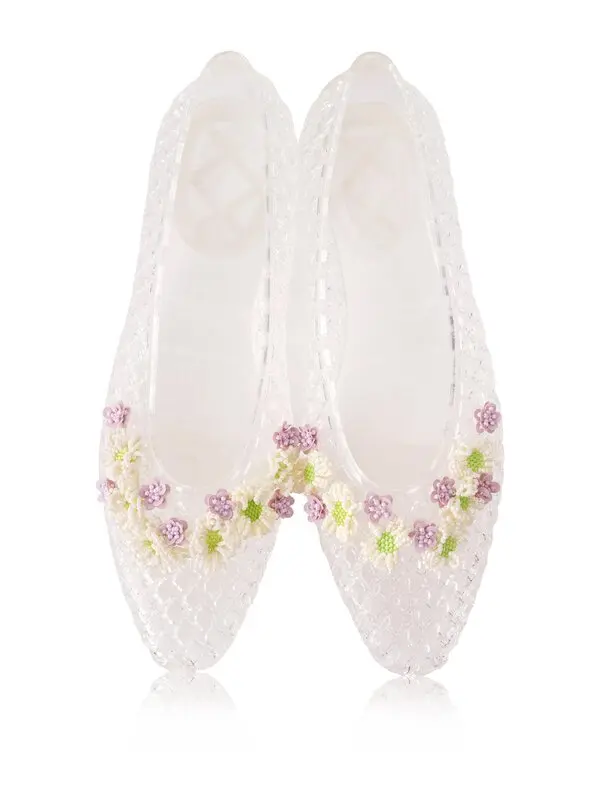 HEAVENLY JELLY Flora Embellished Jelly Shoes - Clear