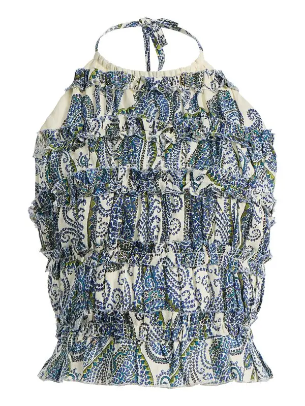 BOTEH Arcadia Paisley Halter Top - Blue