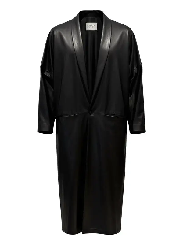 SALON 1884 Kruger Maxi Leather Coat - Black