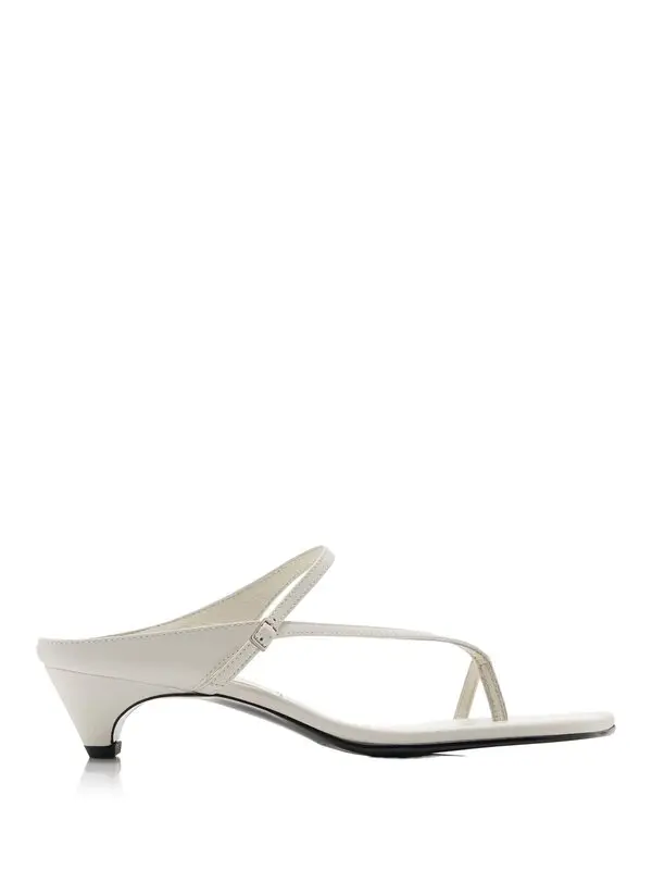 SALONDEJU Oblique Leather Sandals - Ivory
