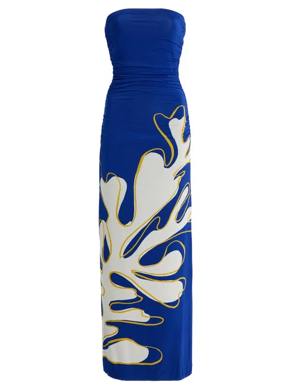 CALA DE LA CRUZ Daphne Stretch-knit Maxi Dress - Blue