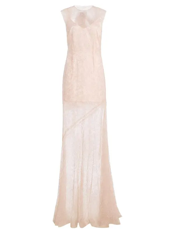 Alejandra Alonso Rojas Lace Overlay Gown - Pink
