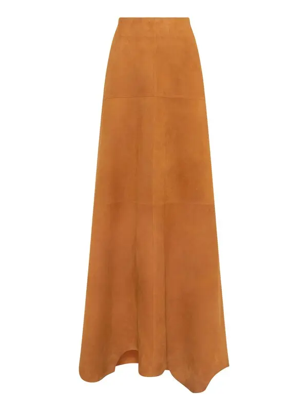 Gabriela Hearst Talor Suede Maxi Skirt - Tan
