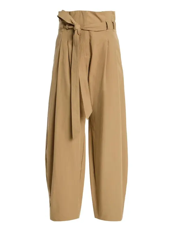 Françoise Tapered Pants With Tie-belt Detail - Neutral