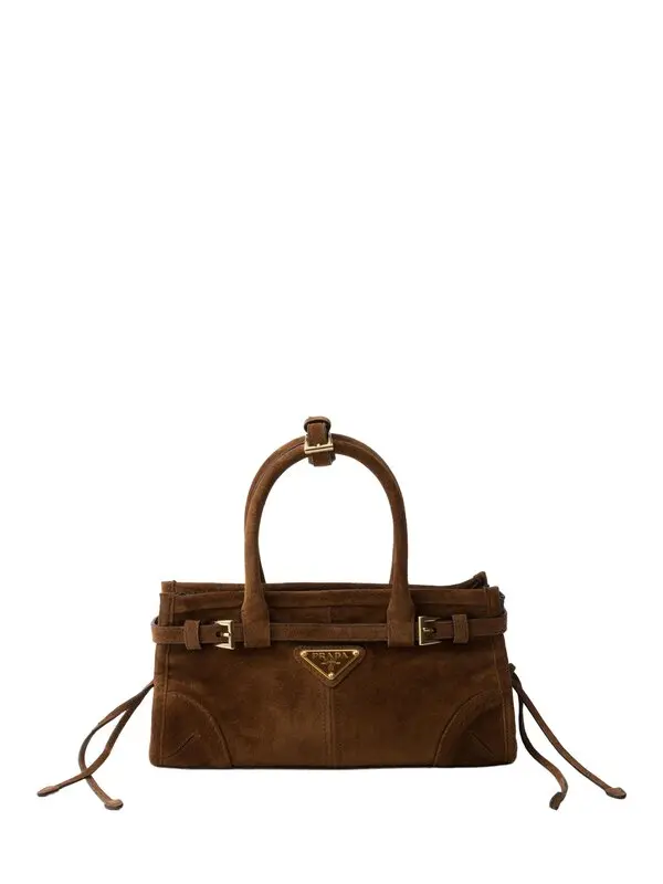 Prada Bonnie Suede Mini Handbag - Cocoa Brown