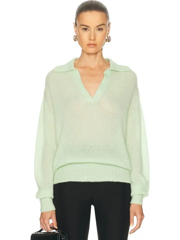 TOM FORD Polo Knit Top - Glass Green