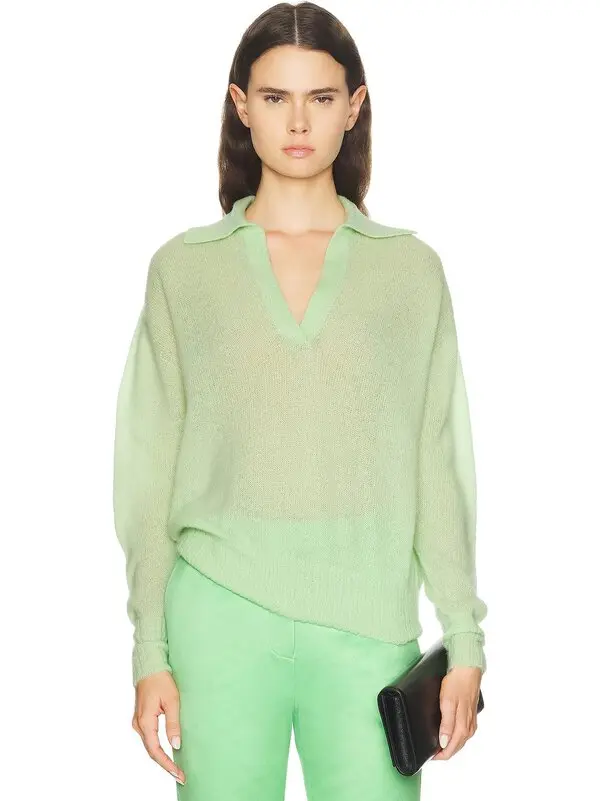 TOM FORD Polo Knit Top - Glass Green