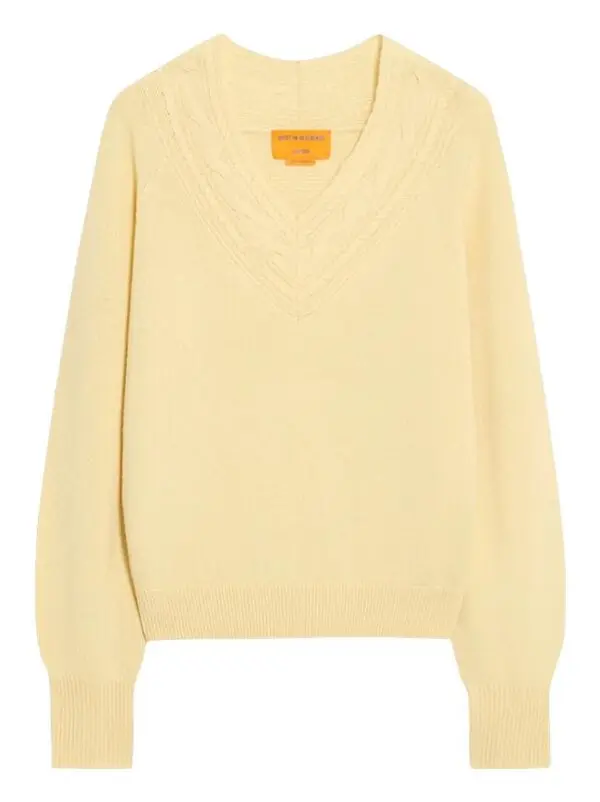 Guest In Residence Varsity V Neck Sweater - Mist