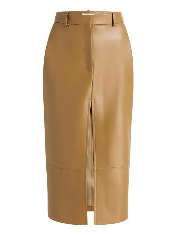Khaite Anden Leather Skirt - Golden Ochre