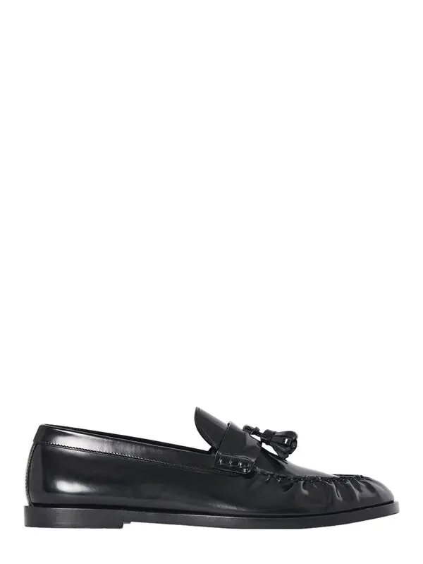 THE ROW Leather Loafer - Black