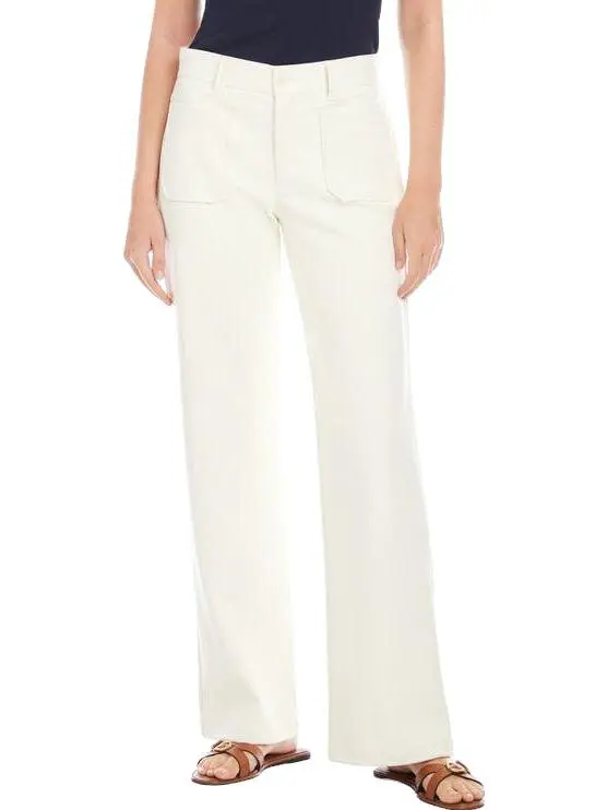 Fifteen Twenty Faux Leather Wide Leg Pants - Bone