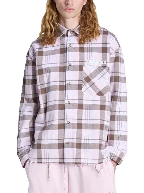 Adidas Cotton Flannel Button-up Shirt - Clear Pink//