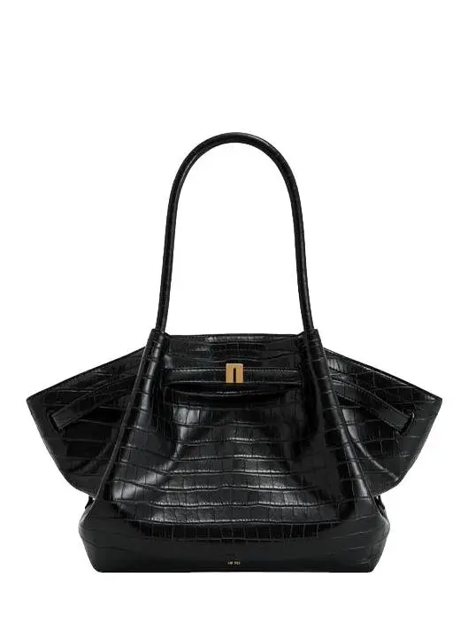 Jw Pei Large Hana Faux Leather Tote - Black Croc