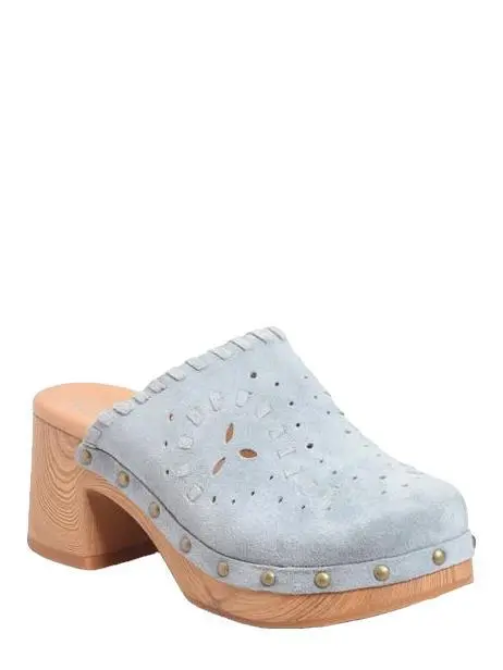 Kork-Ease® Tomika Perforated Clog - Light Blue Suede