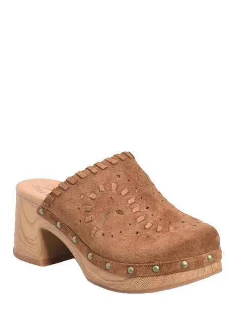 Kork-Ease® Tomika Perforated Clog - Tan Suede