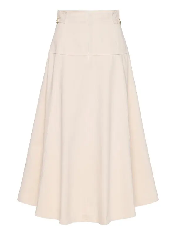 Ulla Johnson Brigette Denim Midi Skirt - Cowrie