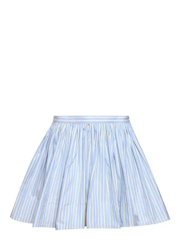 Rabanne Pleated Striped Mini Skirt - Blue