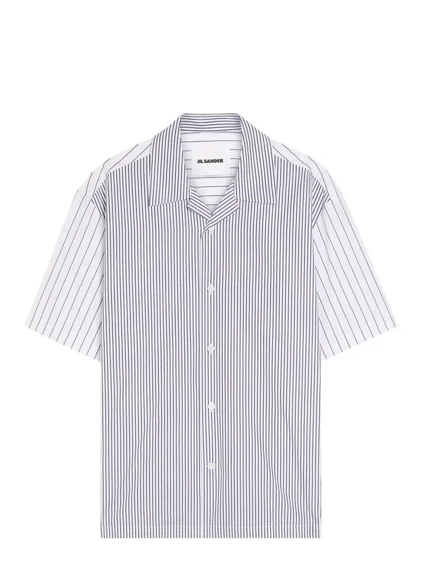 JIL SANDER Pinstriped Cotton-poplin Shirt - Grey