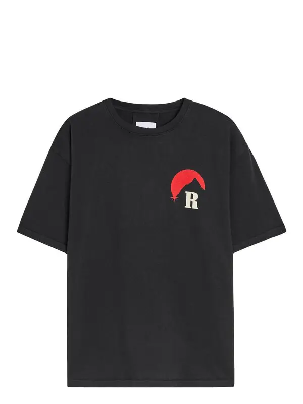 Rhude Moonlight Regatta Printed Cotton T-shirt - Black