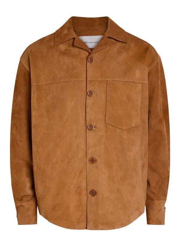 Ami Suede Overshirt - Brown