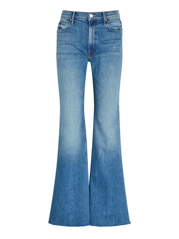 MOTHER The Doozy Fray Flared-leg Stretch-denim Jeans - Blue