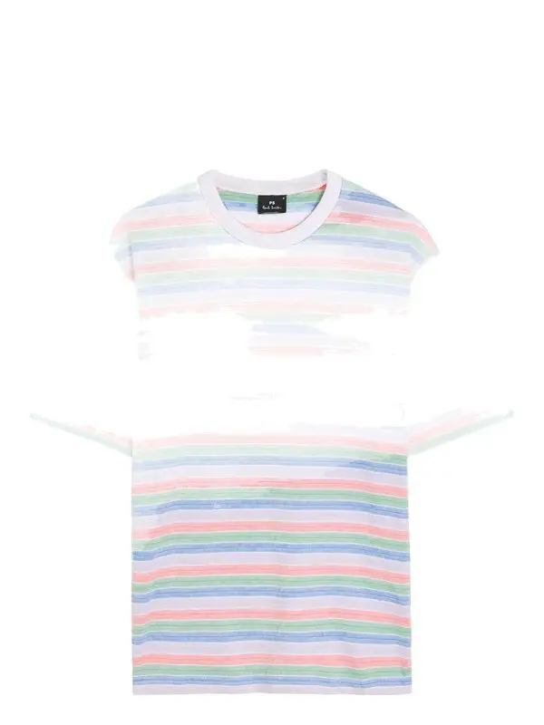 Paul Smith Striped Stretch-cotton T-shirt - Multicoloured 1