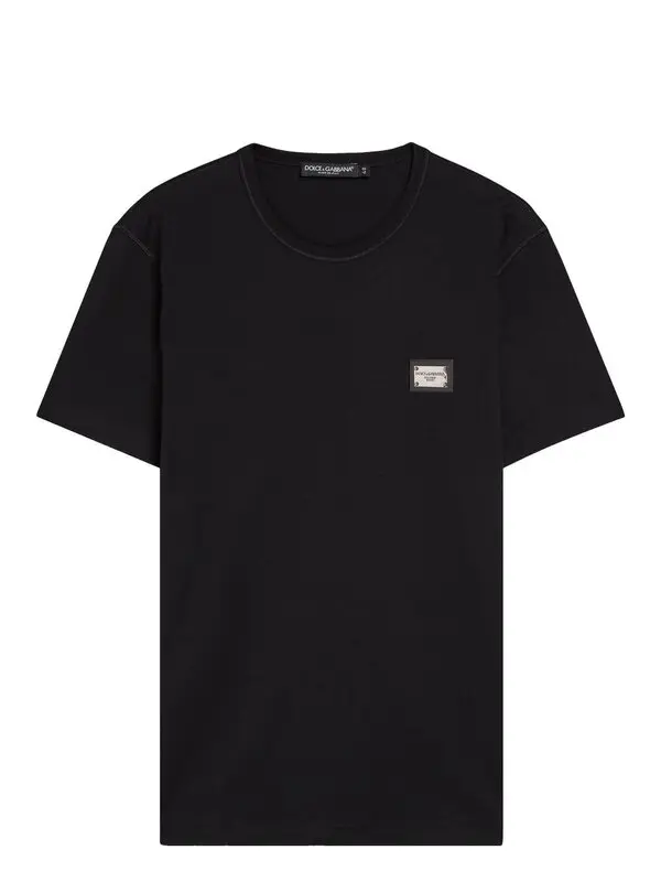 Dolce & Gabbana Core Logo-appliquéd Cotton T-shirt - Black