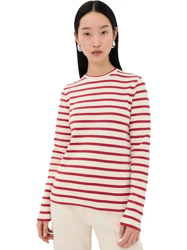 JIL SANDER Long-sleeve Striped Top - Red Combo