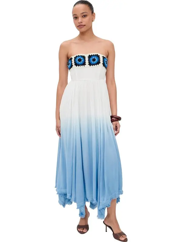 ELEXIAY Lewa Ombre Midi Dress - Blue Ombre