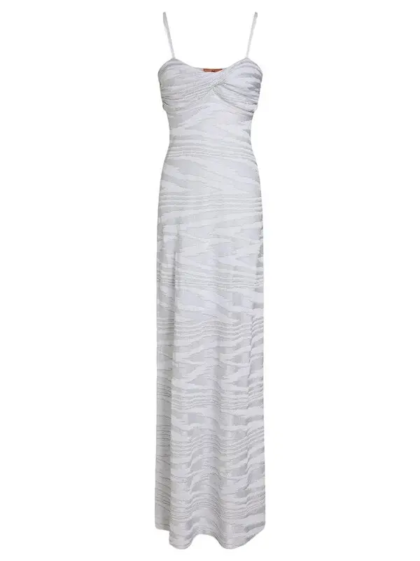 Missoni Metallic Crochet-knit Maxi Dress - Light Gray