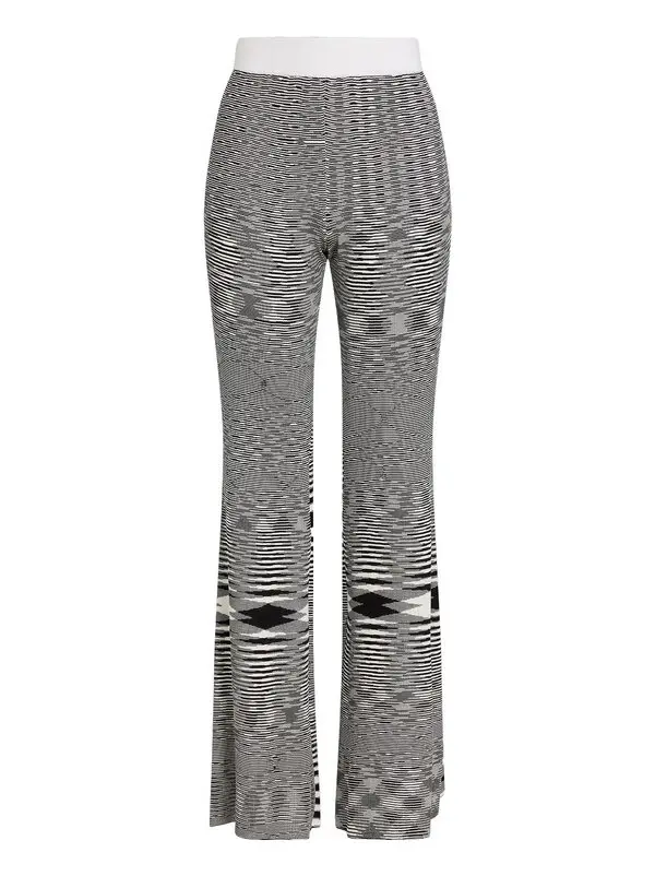 Missoni Spacedyed Ribbed Silk Flare Pants - White