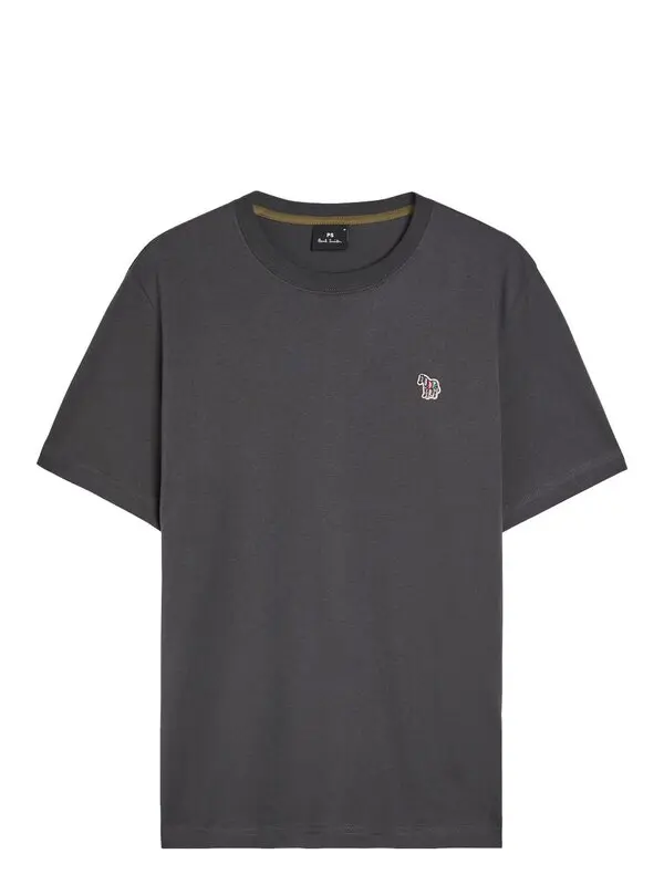Paul Smith Appliquéd Cotton T-shirt - Dark Grey