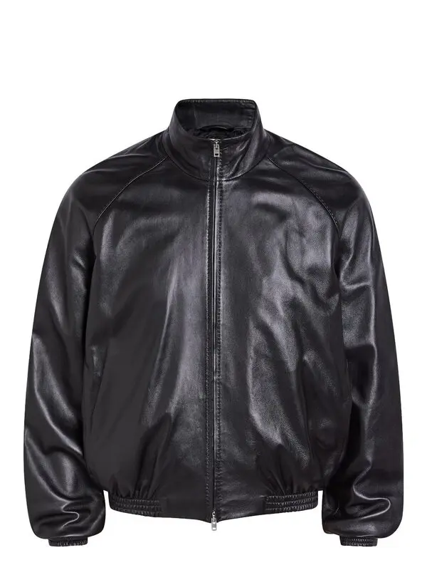 Acne Studios Leather Bomber Jacket - Black