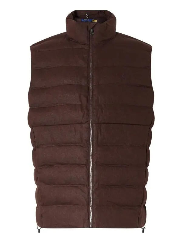 Polo Ralph Lauren Logo-embroidered Quilted Linen Vest - Brown