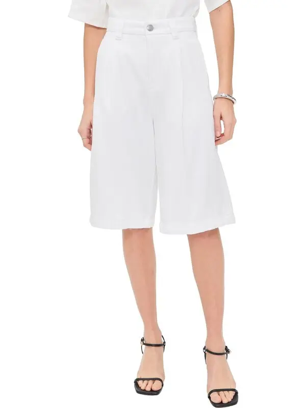 DL1961 Hepburn Pleated Shorts - White Aura