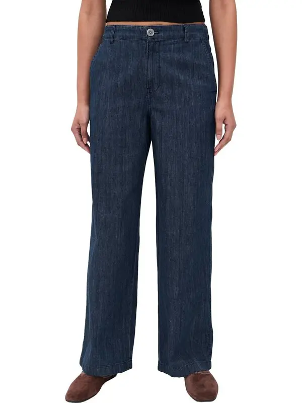 Madewell The Zoe Relaxed Straight Denim Pants - Light Rinse
