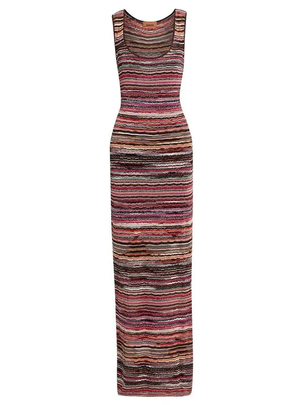 Missoni Metallic Crochet-knit Maxi Dress - Magenta