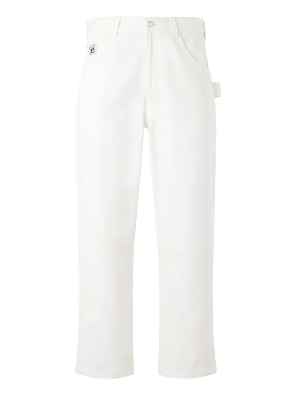 BODE Knolly Brook Straight-leg Cotton-twill Trousers - White