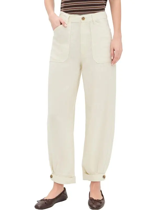 DL1961 Taylor Relaxed Barrel High-rise Trousers - Flax Linen
