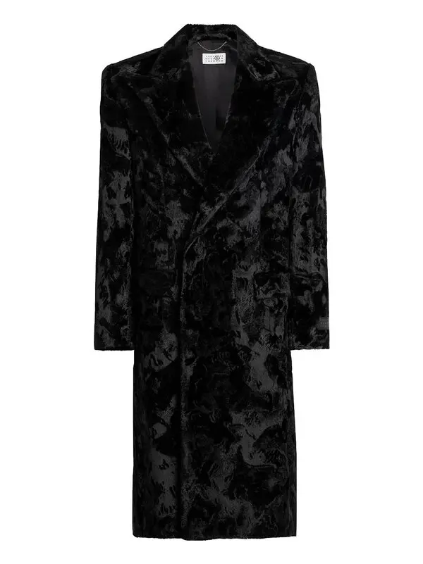 MAISON MARGIELA Velvet-jacquard Coat - Black