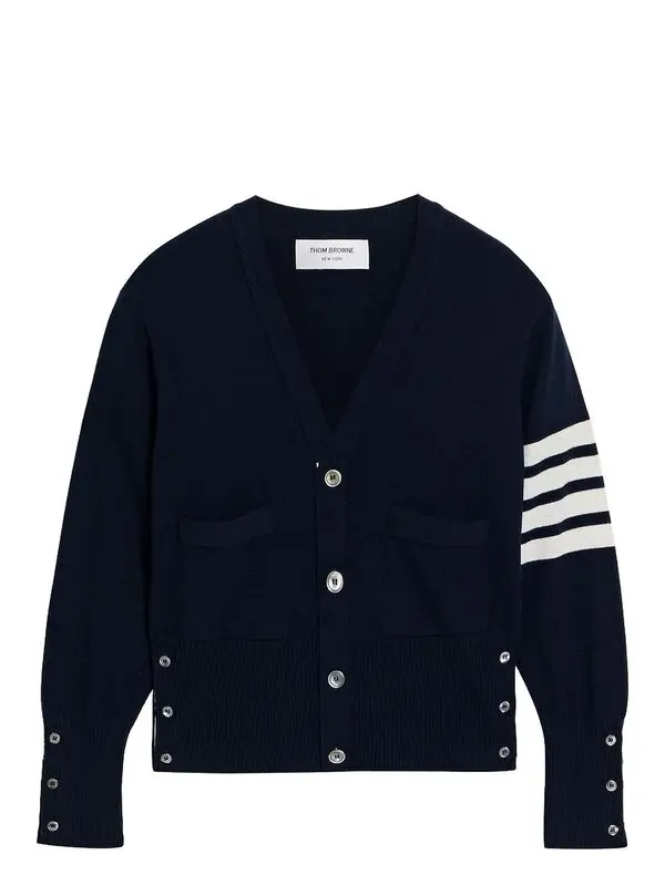 Thom Browne Striped Cashmere Cardigan - Navy
