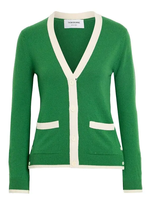 Thom Browne Cashmere Cardigan - Green
